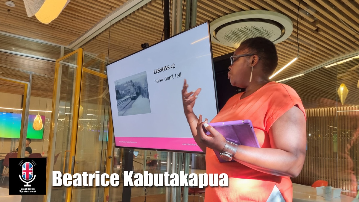 Business Storyteller Beatrice Kabutakapua at Great British Speakers